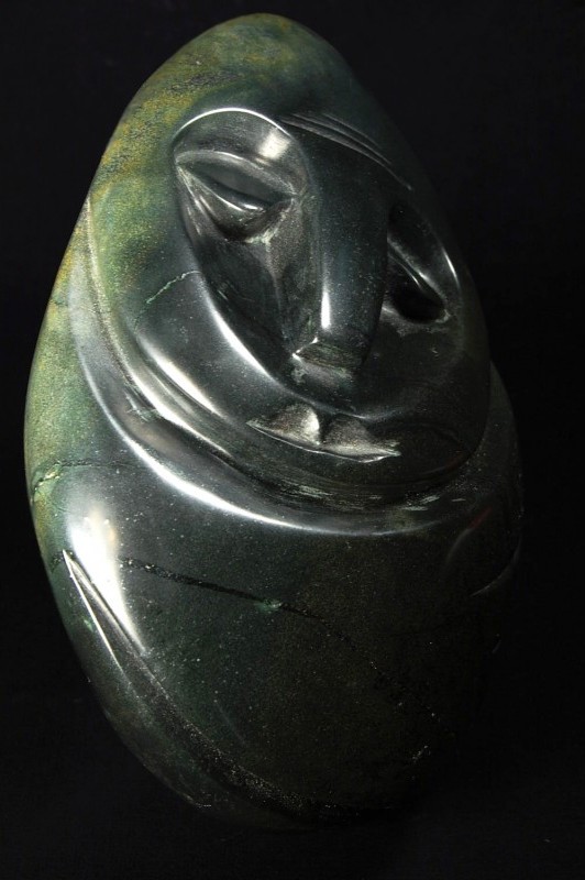 Beeldhouwer: Nelson Rumano, abstract zimbabwaans beeld van Serpentijn